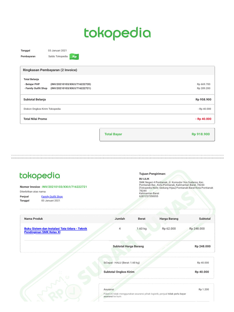 invoice buku 1 | PDF