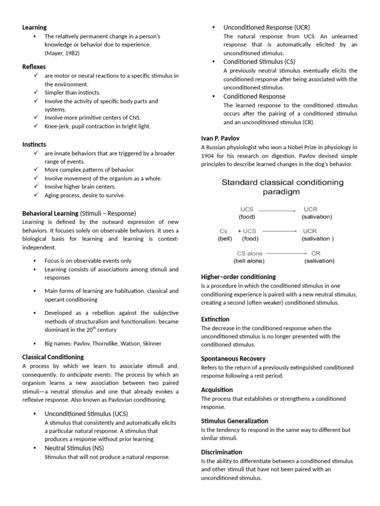 Learning HANDOUTS | PDF