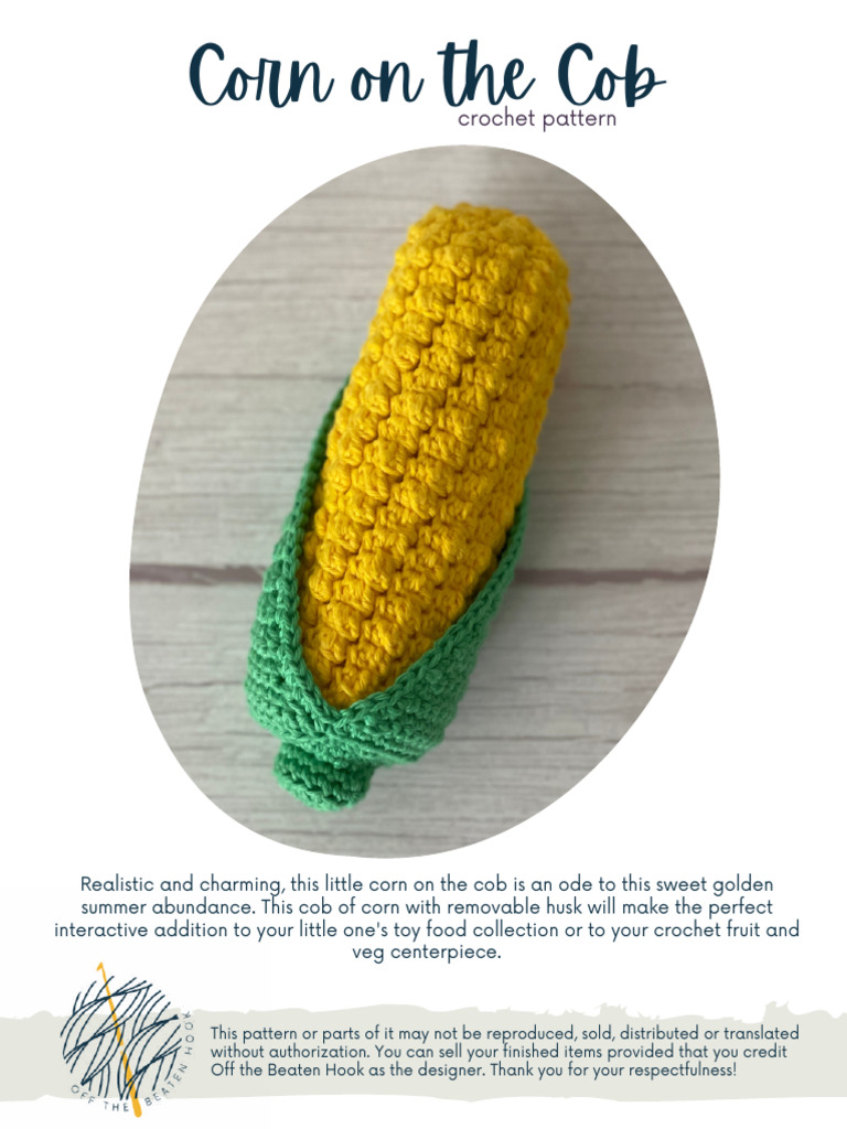 Corn On The Cob Crochet Pattern | PDF
