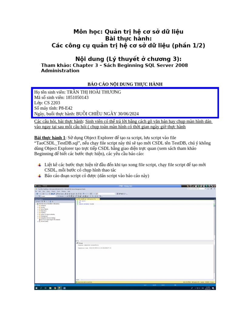 ThucHanh2 CacCongCuQuanTri Phan1 | PDF