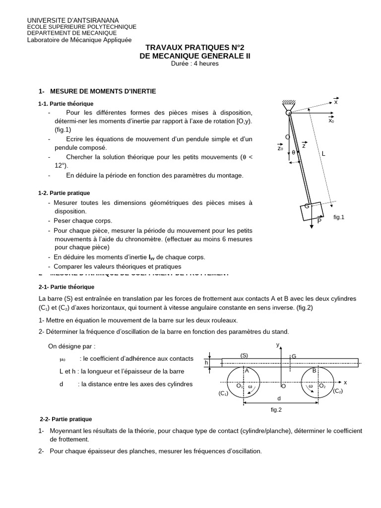 TP2-A (Moments D'inertie) | PDF