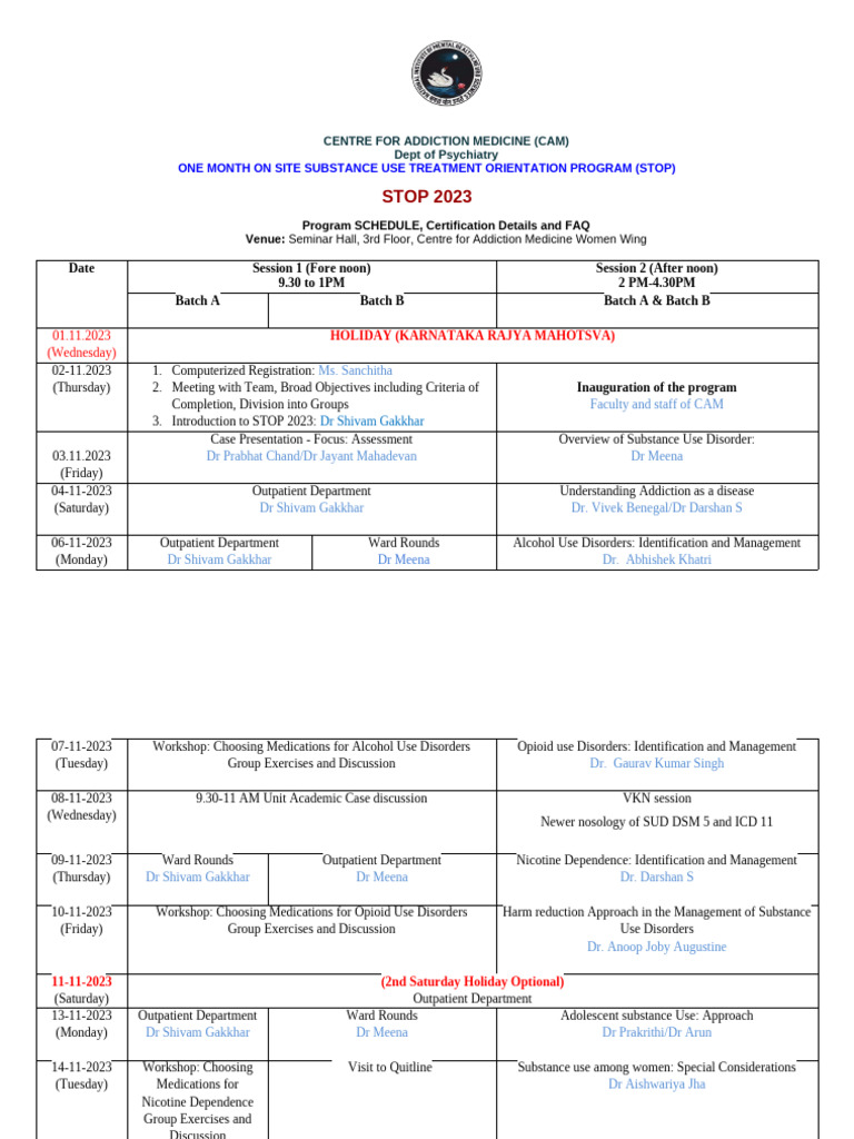 STOP 2023 Schedule | PDF