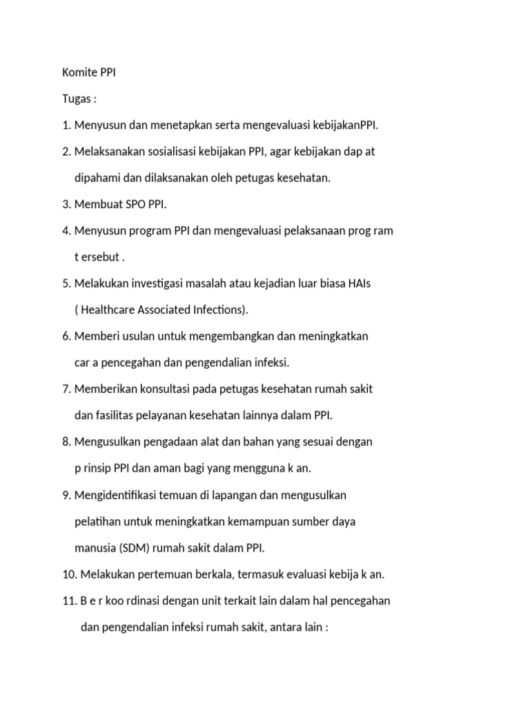 Komite PPI Sambungan | PDF