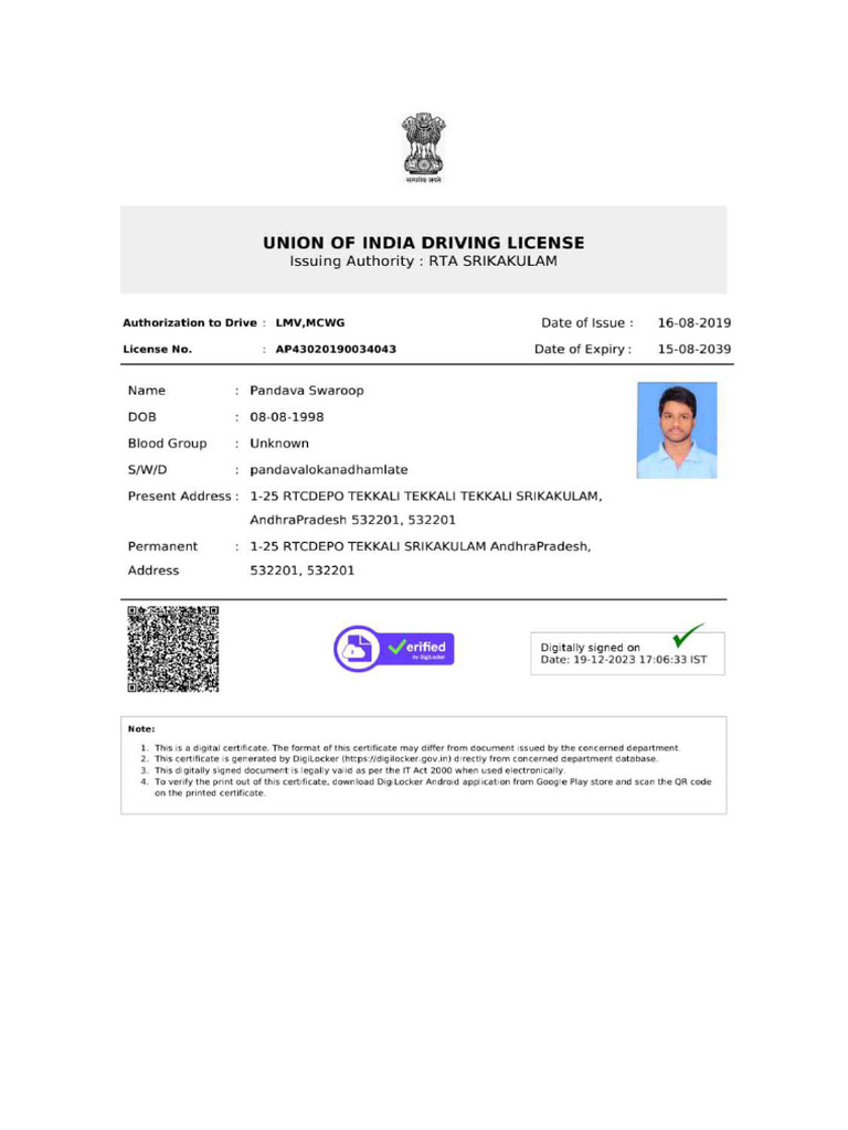 Driving Licence | PDF