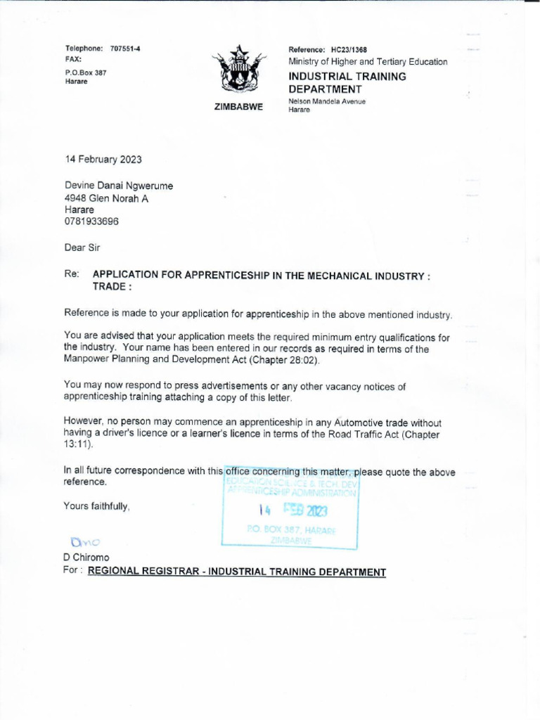 Devine Clearance Letter | PDF