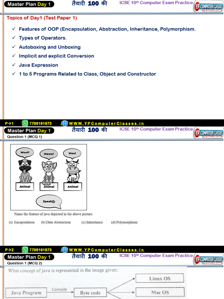 YPCC - ICSE - 10th - Master Plan - Day1 | PDF