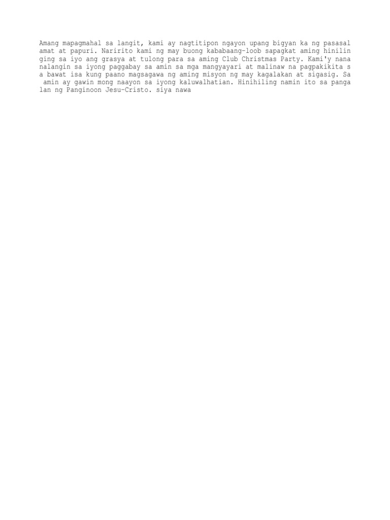 Tagalog Prayer | PDF