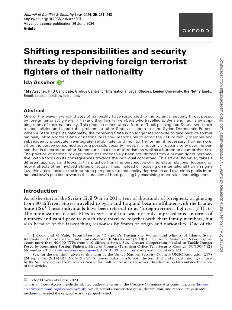 Nationality Stripping: A Global Shift | PDF | European Convention On Human Rights | Social Science