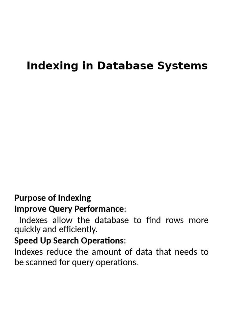 Indexing in Database Systems | PDF