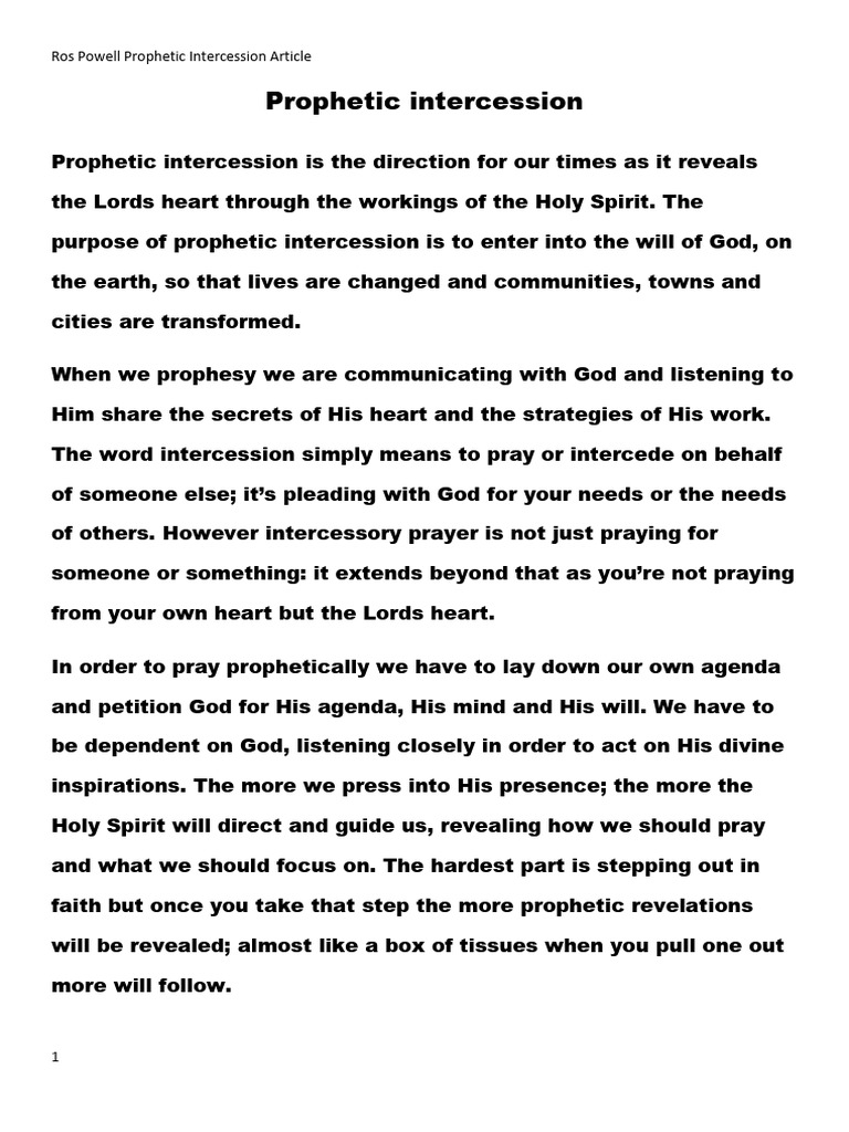 Prophetic Intercession 002 | PDF