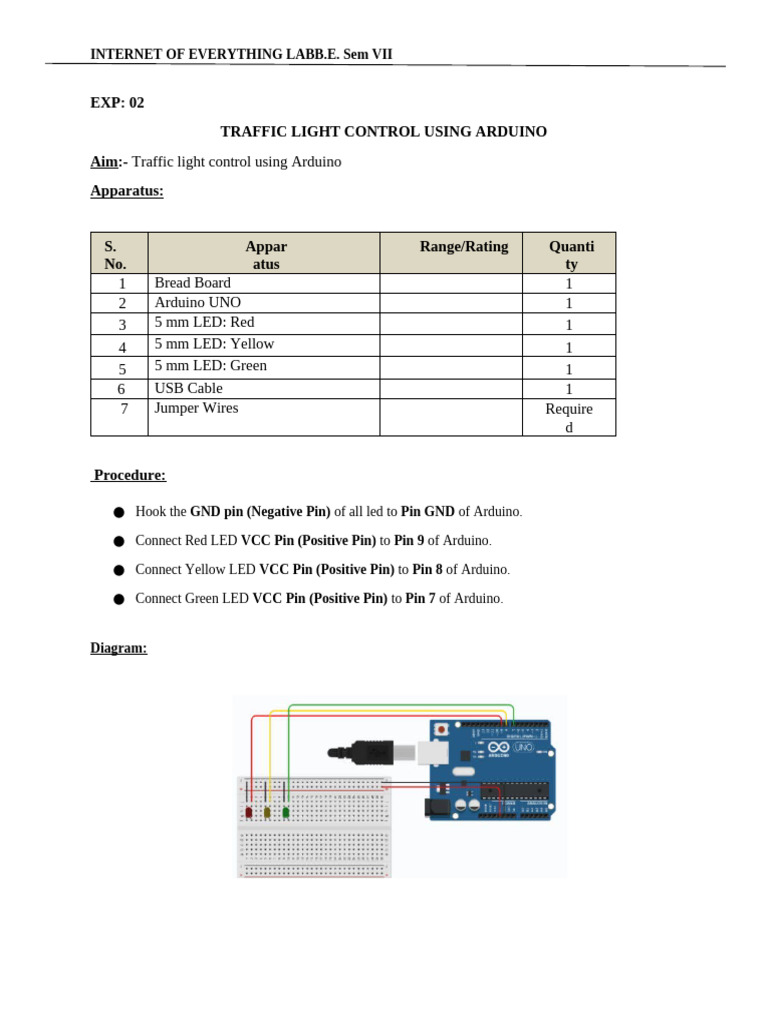IOE EXP2 TRAFFIC LIGHT CONTROL USING ARDUINO | PDF IOE EXP2 TRAFFIC LIGHT CONTROL USING ARDUINO | PDF