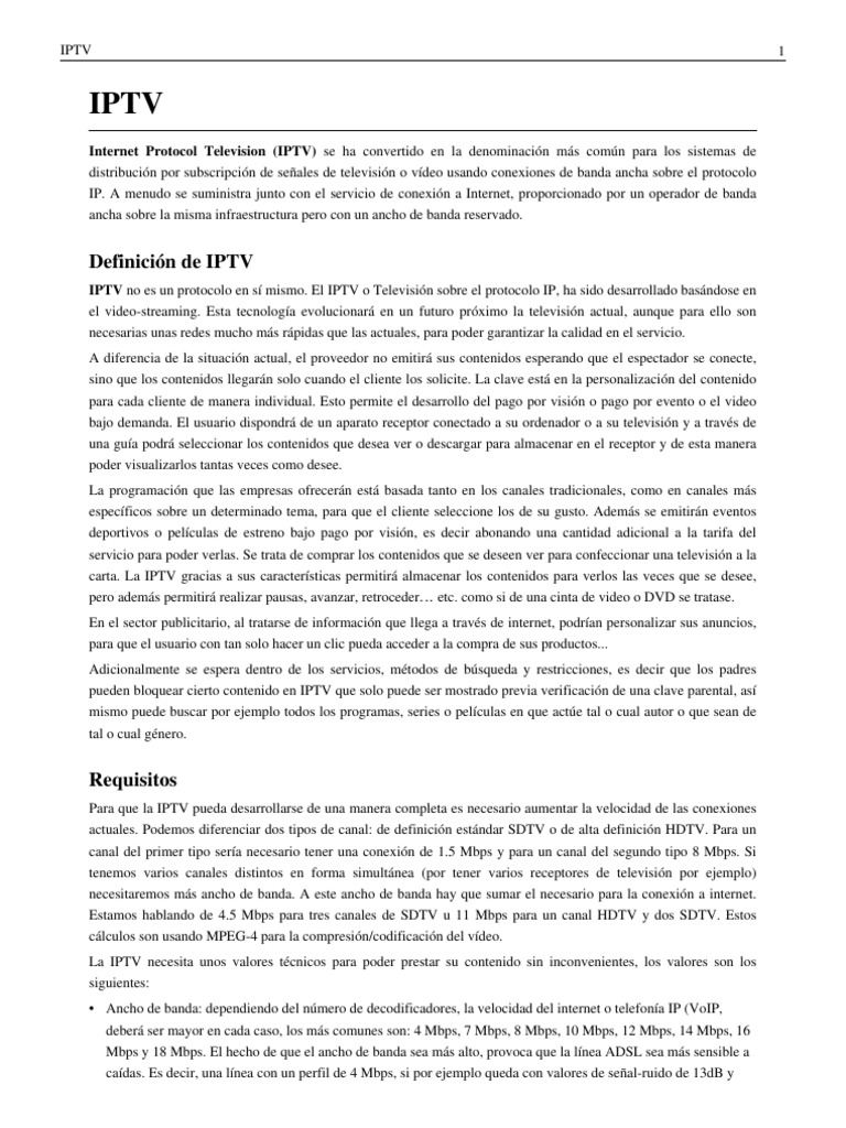 Wikipedia | PDF | Iptv | Televisión digital