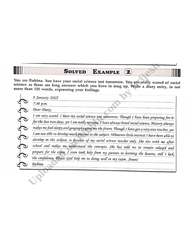 Diary Entry For Cbse Class 8 Questions Topics Examples | PDF