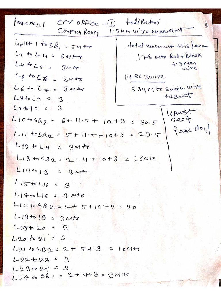 CCR Tadipatri Complet Measurement Revised 16aug2024 | PDF