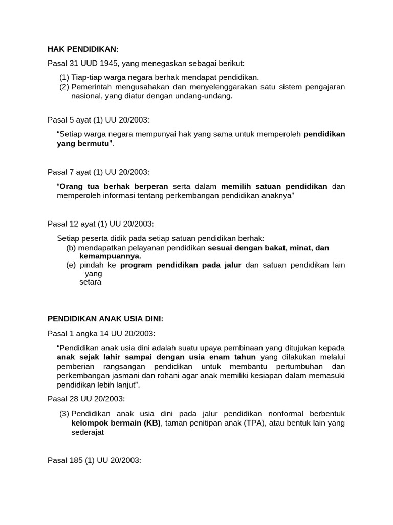 Hak Pendidikan in Ind | PDF