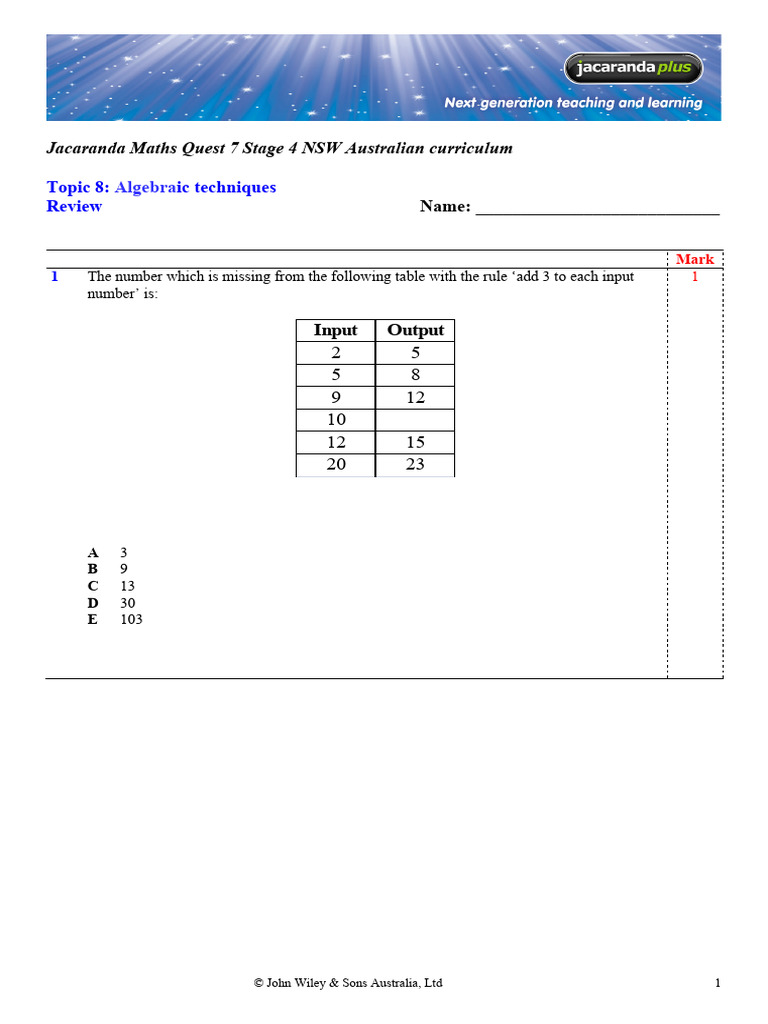 Algebraic Techniques - Review | PDF