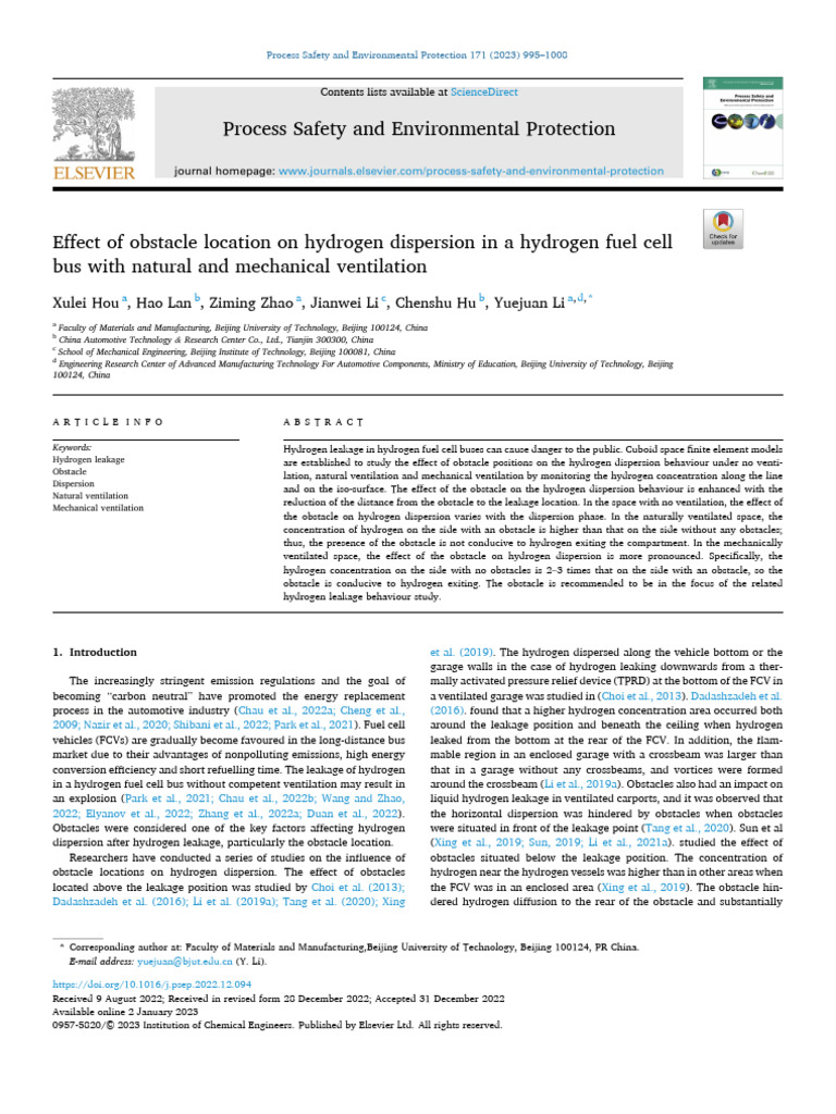 Project 29 - Effect of Obstacle Location On Hydrogen Dispersion in A ...