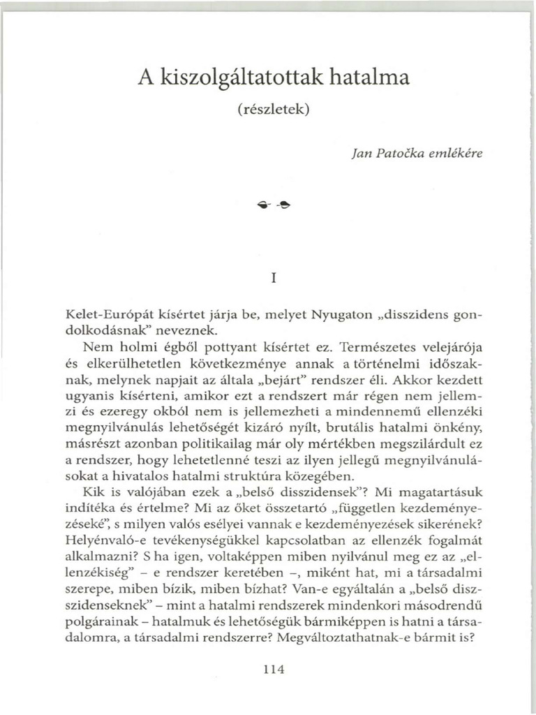 9 Havel A Kiszolgaltottak Hatalma | PDF