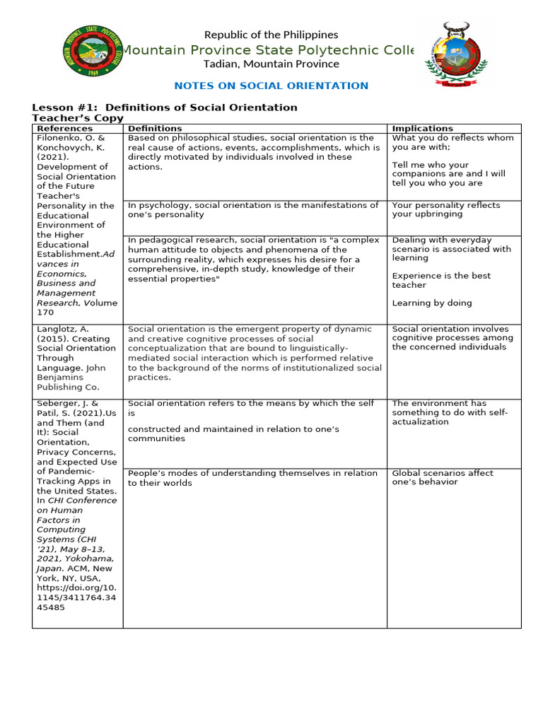 Definition-of-Social-Orientation | PDF