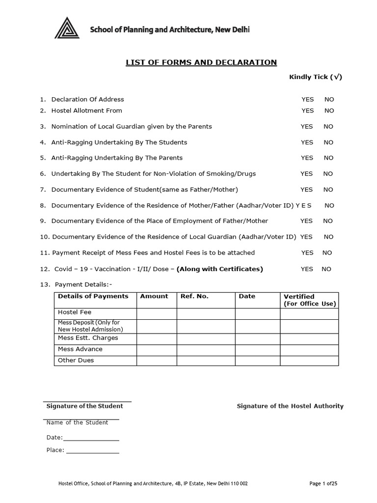 Hostel_Allotment_Form 2024-25-1 | PDF