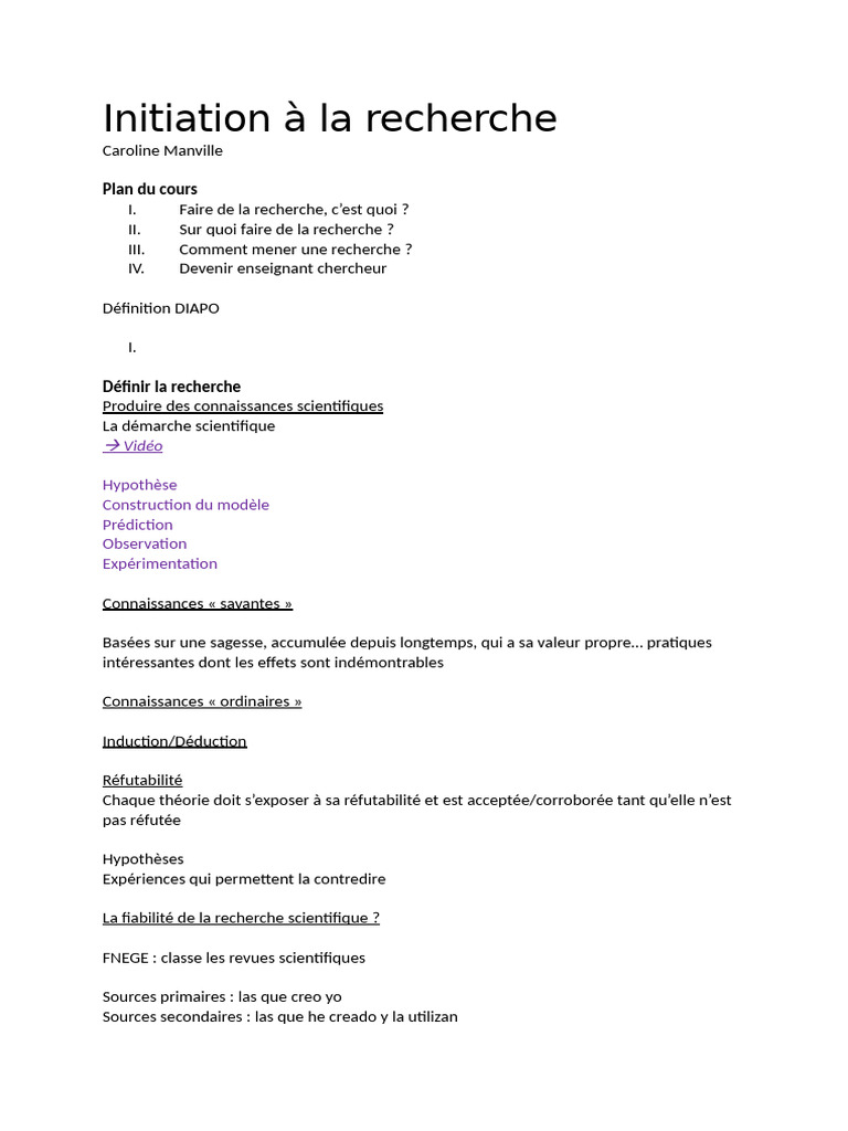 Initiation À La Recherche | PDF