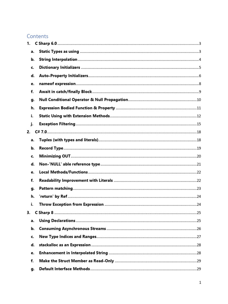 What's New in C Sharp 6-11 | PDF
