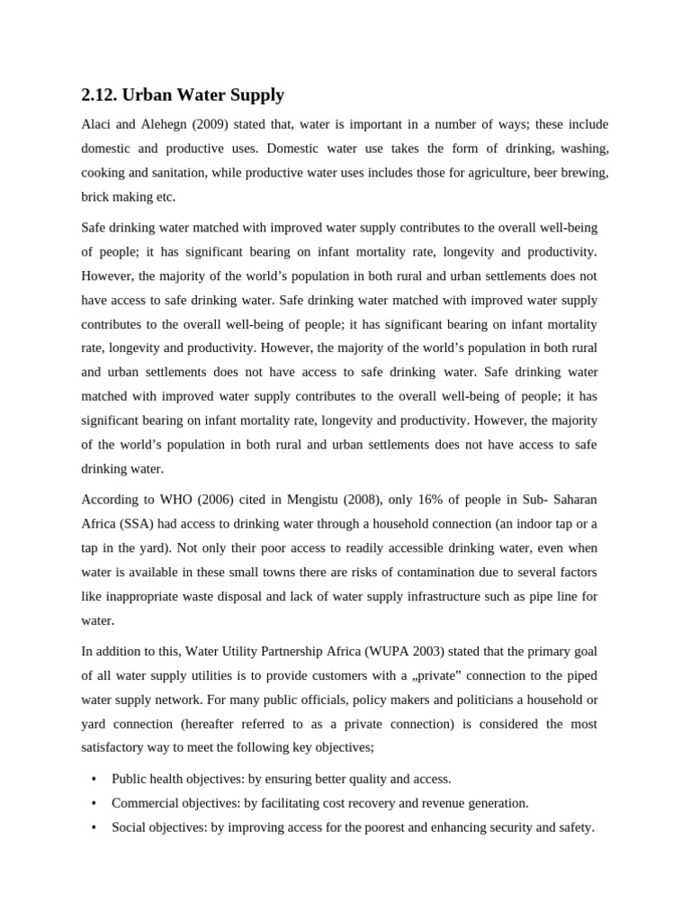2.12. Urban Water Supply | PDF