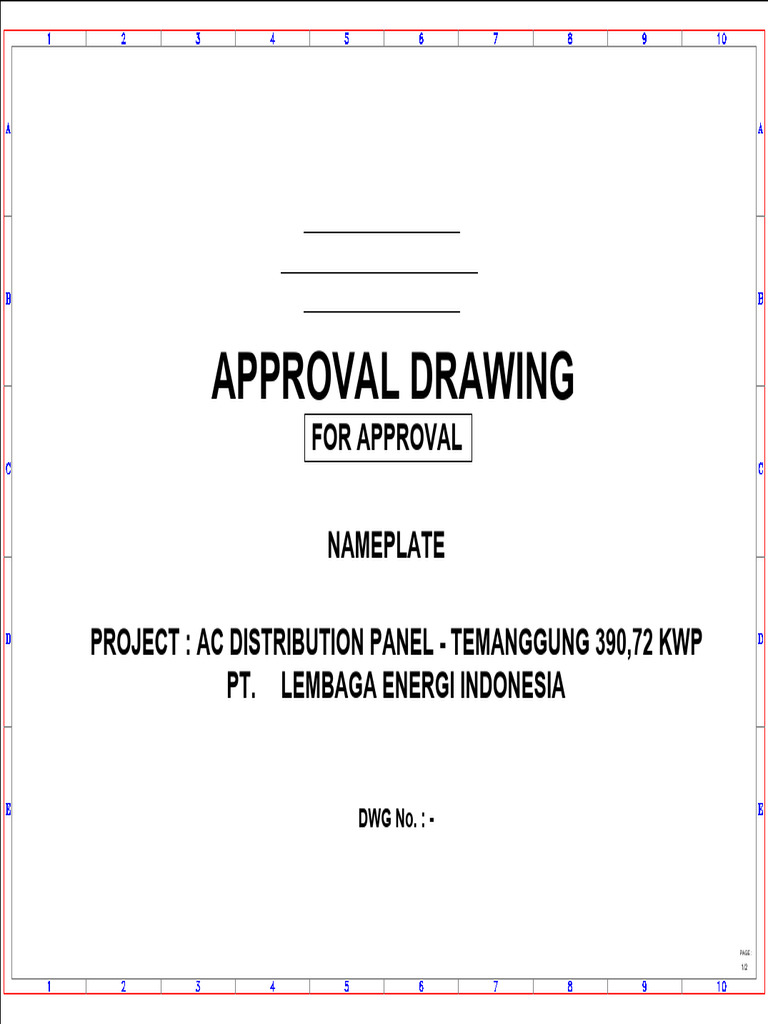 Approval Drawing - NAMEPLATE 1 ACDB TANGERANG (21-05-2024) | PDF