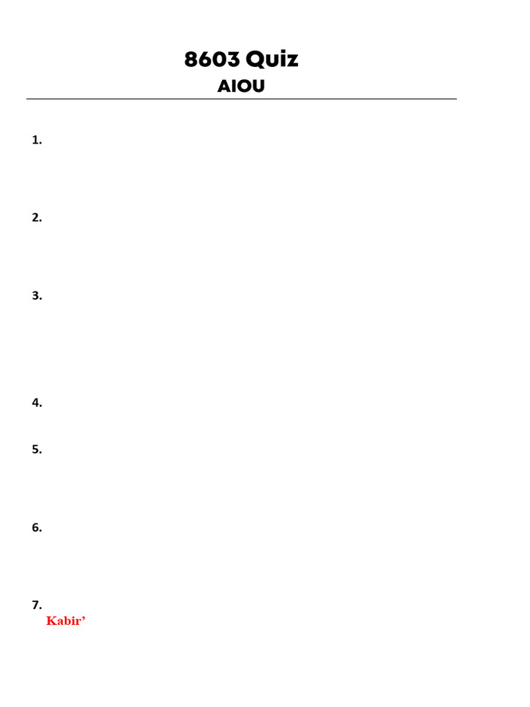 Quiz (8603) - Spring 2023 | PDF