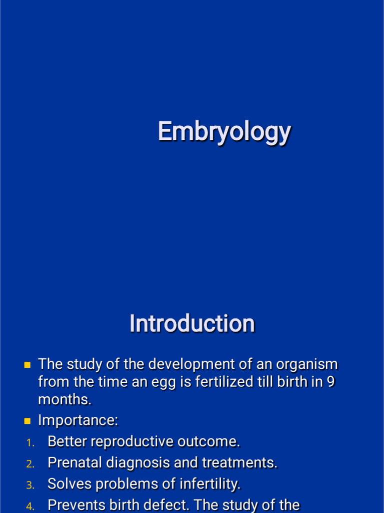 Introduction to embriology - ٠٢٤٩٠٥ | PDF