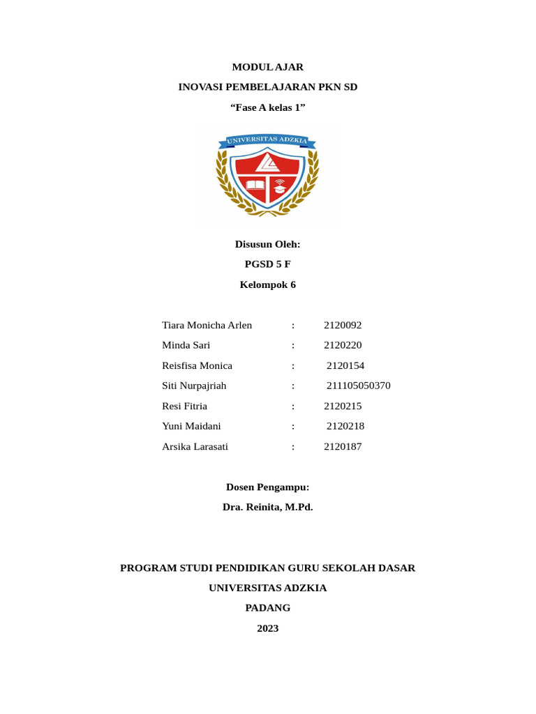Modul Ajar Kel.6 Fase A | PDF