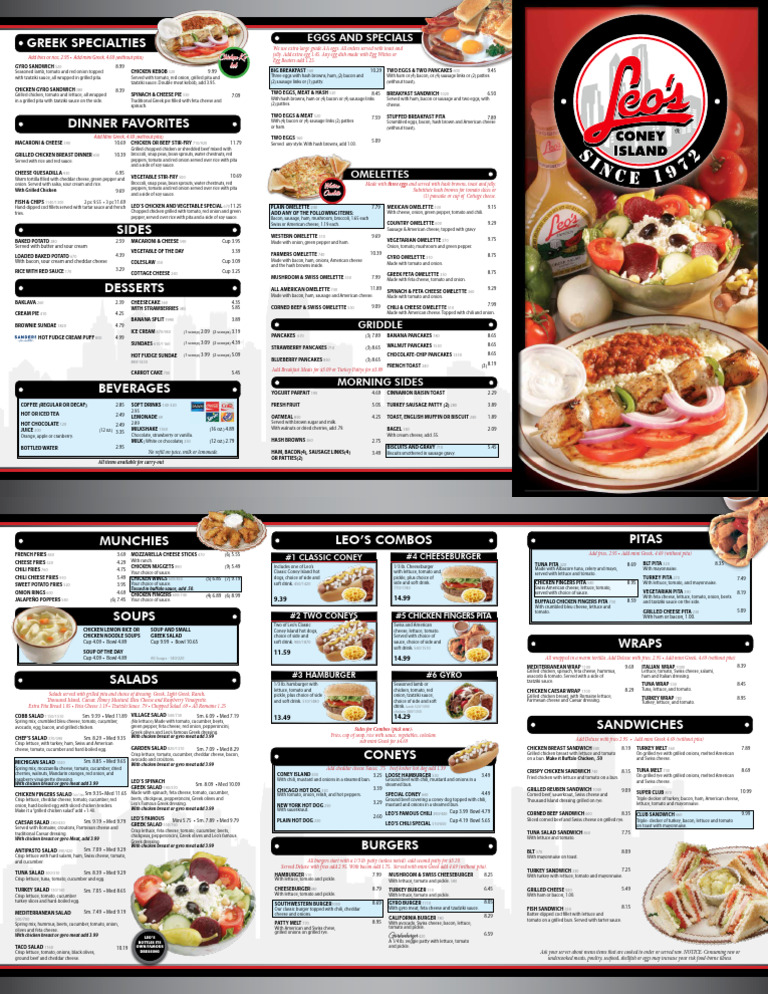 Leos Coney Island DTWMenu | PDF