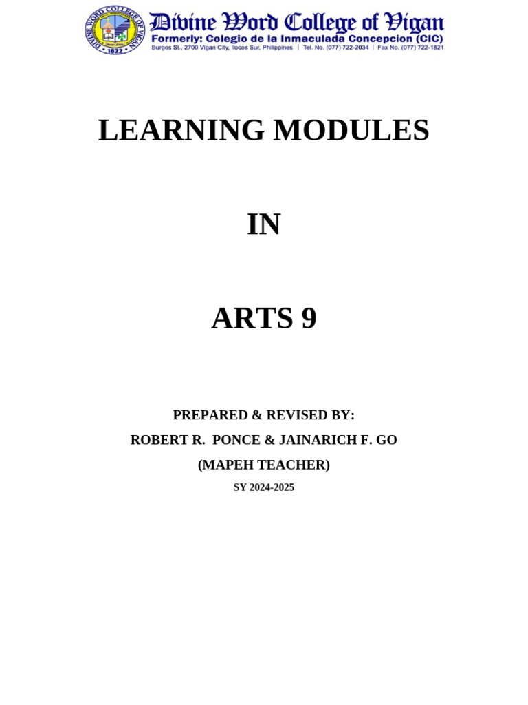 Arts-9 Module 1 | PDF