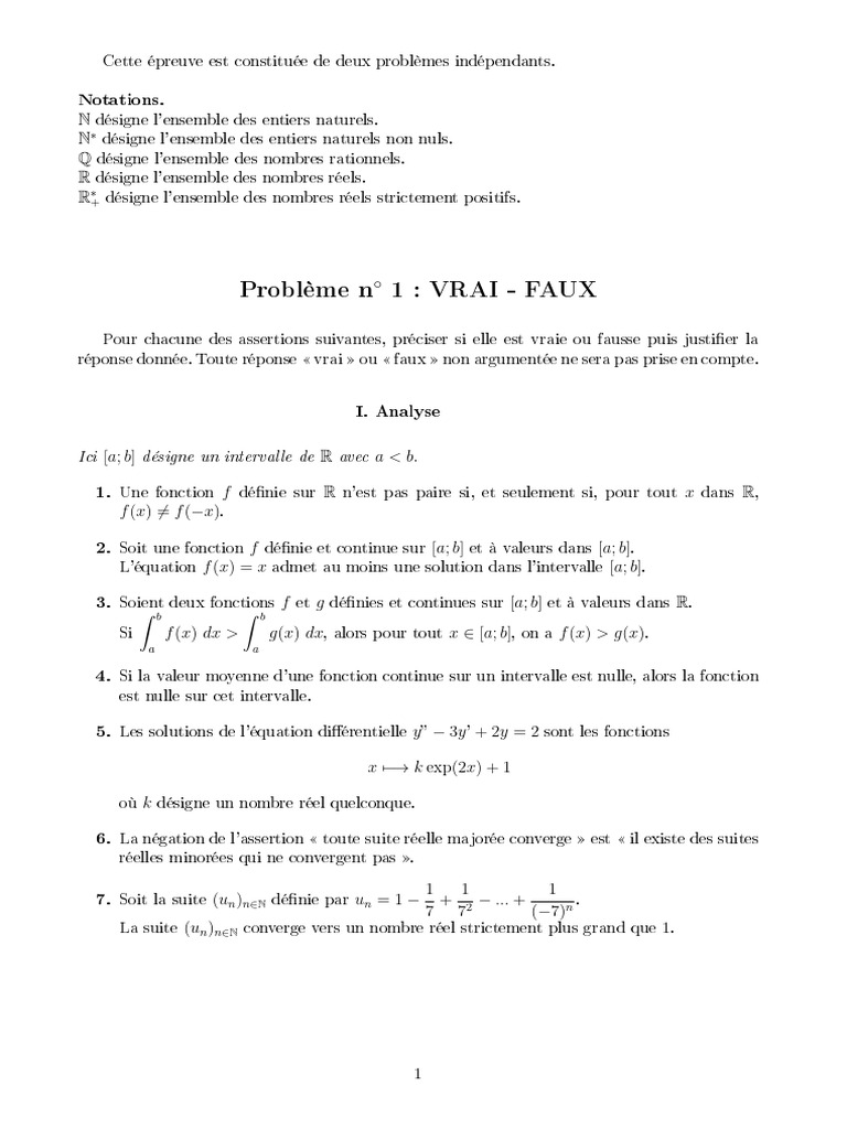 Capesext 2023 1 Sujet | PDF