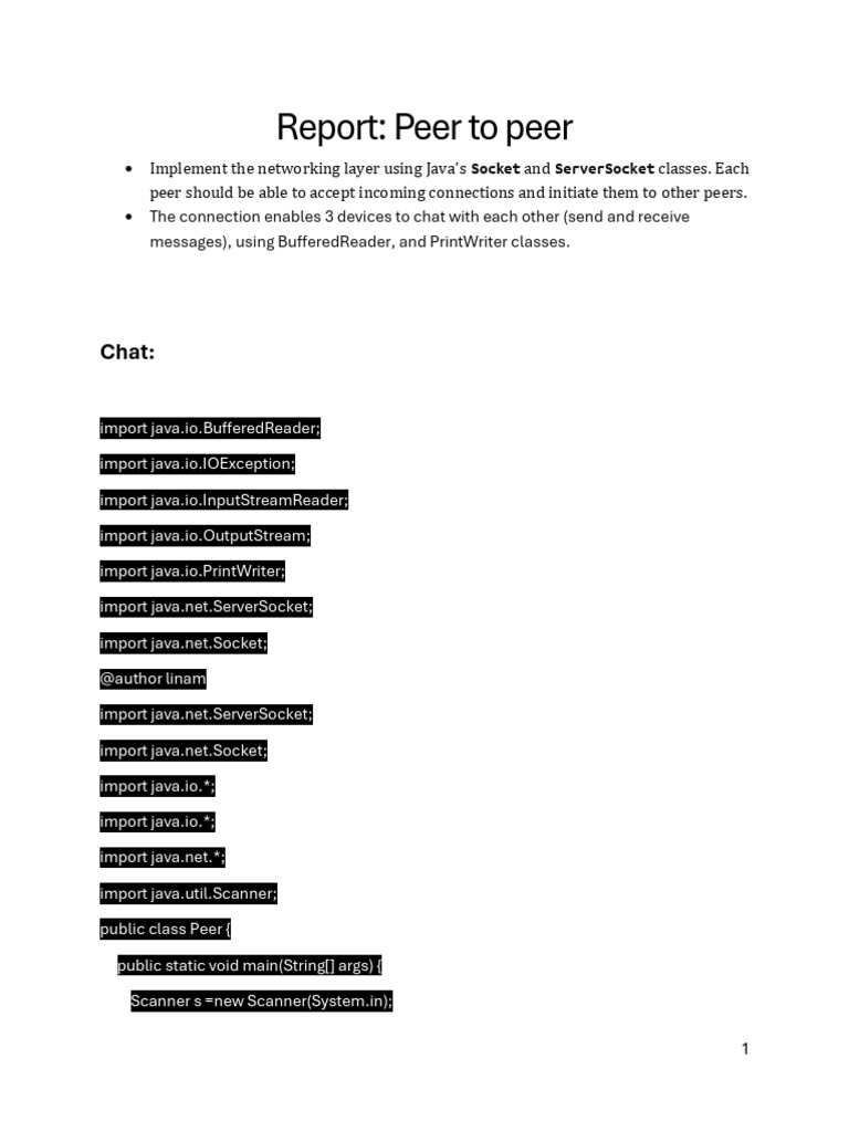 Report Peer To Peer | PDF