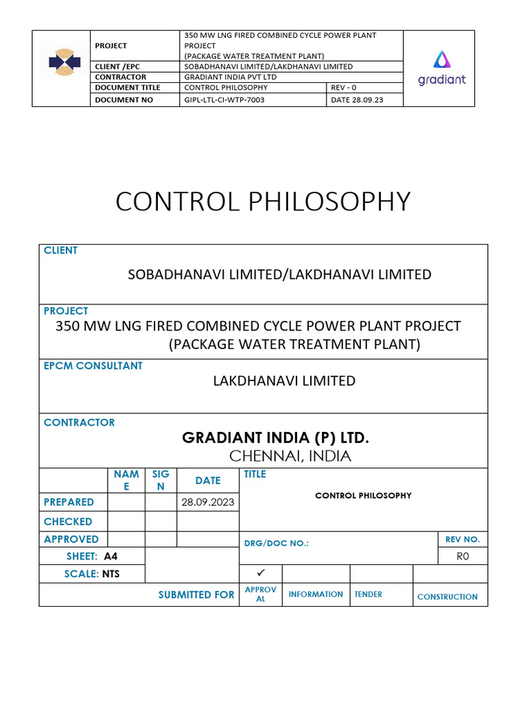 Gipl LTL 7001 Control Philosophy | PDF