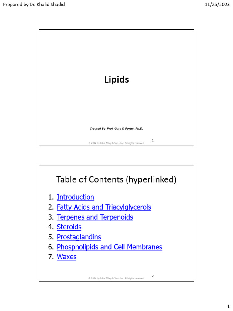 Lipids | PDF