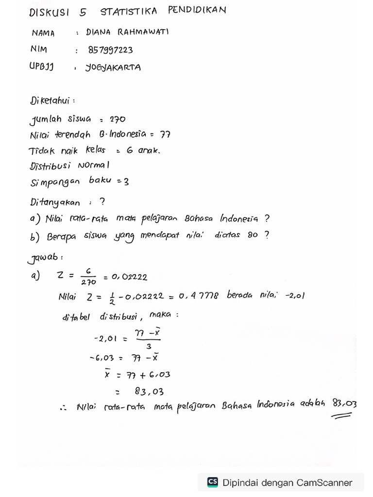 Diskusi 5 Statistika Pendidikan | PDF