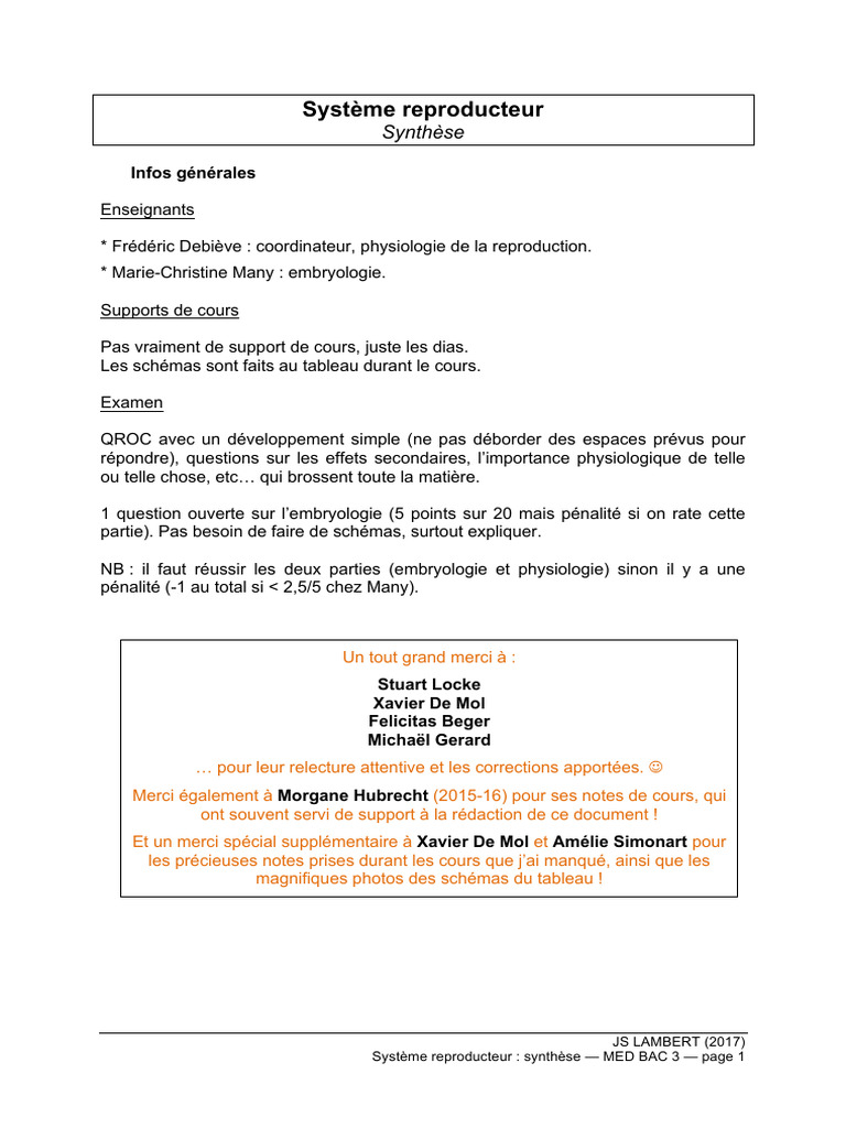 SynthÃse Repro JS | PDF