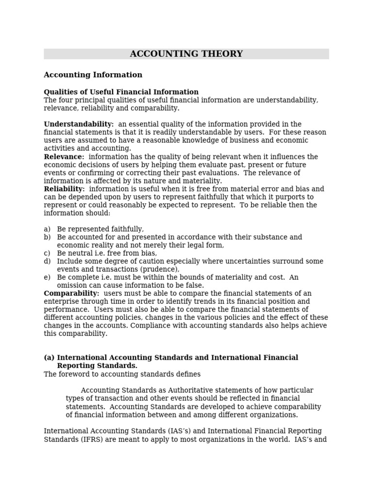 Accounting Principles and Concepts1 | PDF