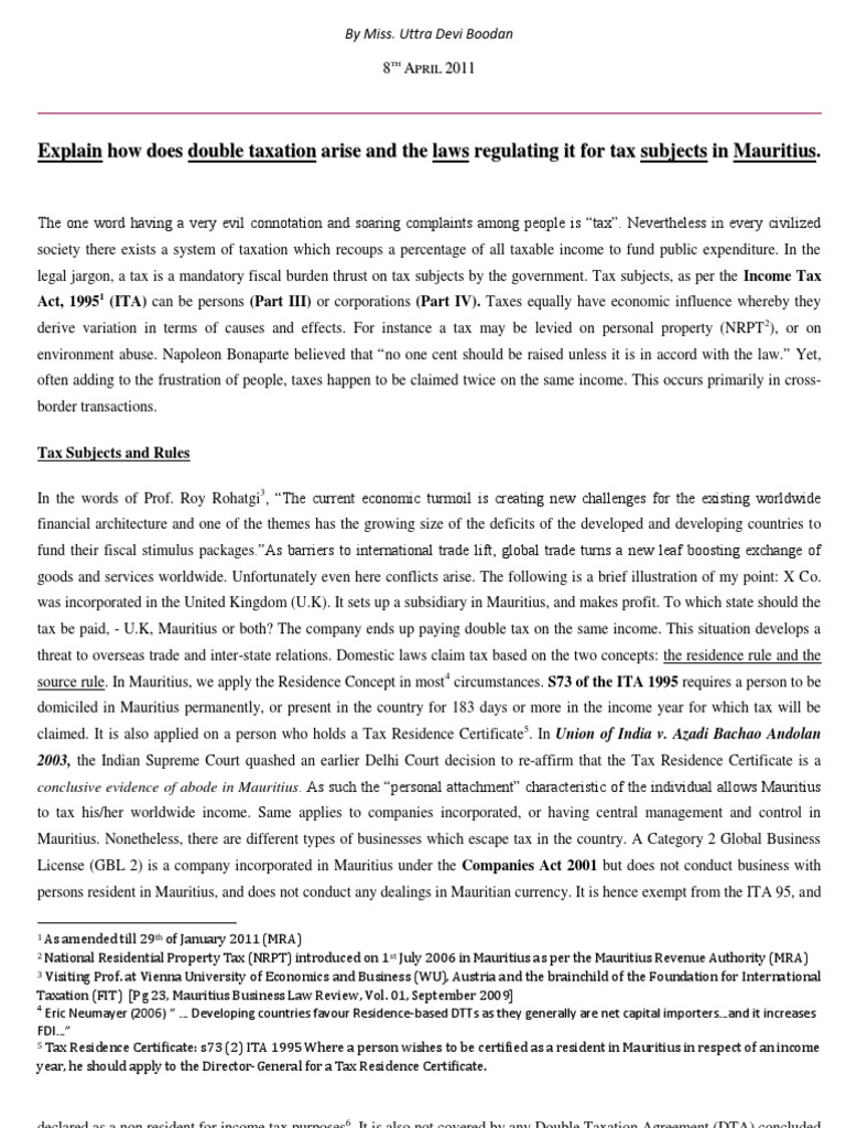 Double Taxation | Double Taxation | Tax Treaty | Free 30-day Trial | Scribd