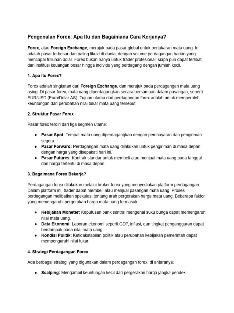 Pengenalan Forex_ Apa Itu dan Bagaimana Cara Kerjanya | PDF Pengenalan Forex_ Apa Itu dan Bagaimana Cara Kerjanya | PDF