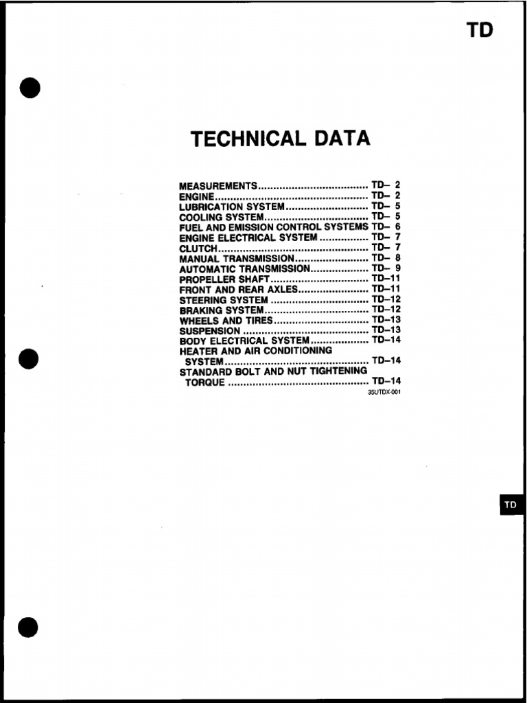 1993 MIATA TECHNICAL DATA | PDF