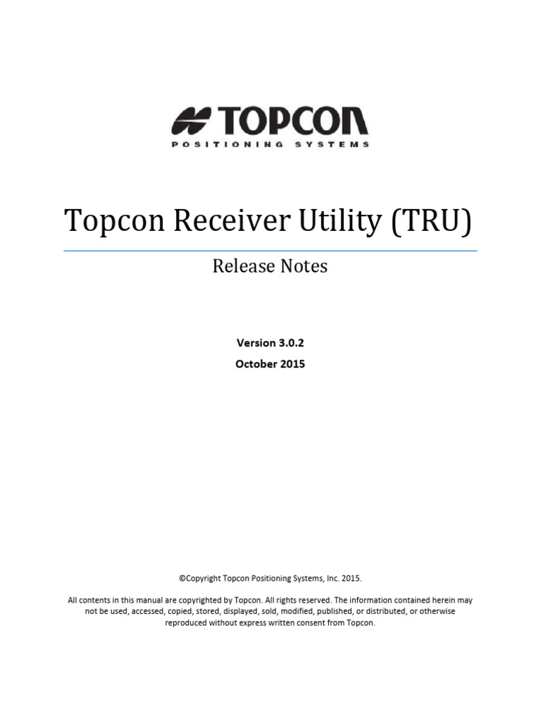 Release Notes TRU v3.0.2 | PDF