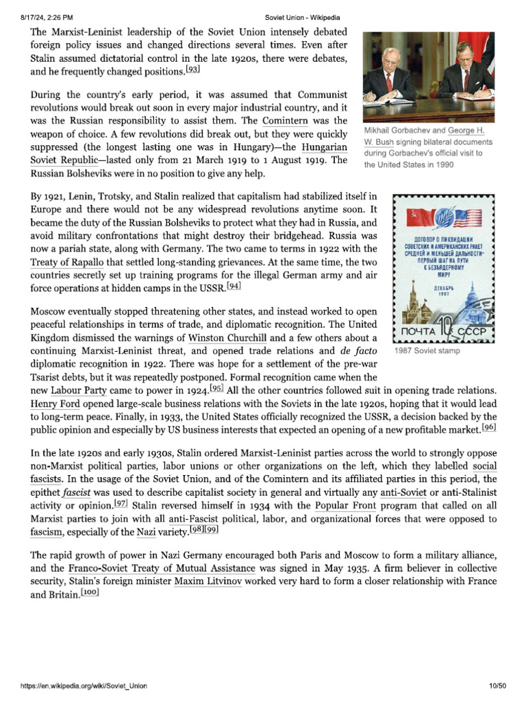 Union Soviet 10-12 | PDF