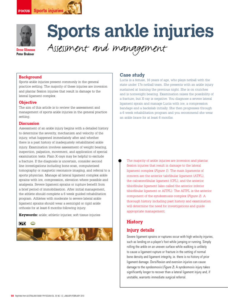 Sports Ankle Injuries | PDF