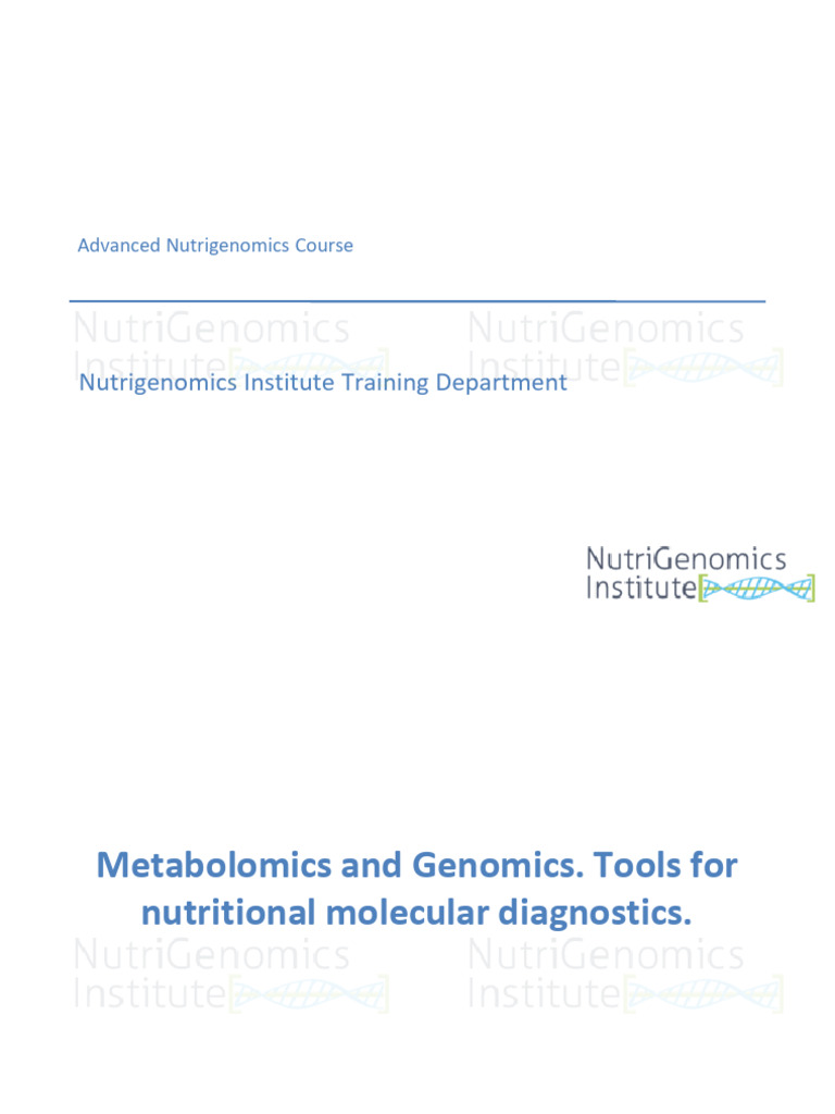 Metabolomics and Genomics. | PDF