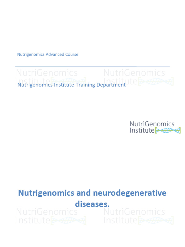 Nutrigenomics and Neurodegenerative Diseases | PDF