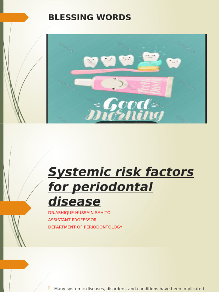 Systemic Risk Factors For Periodontal Disease - 073615 | PDF