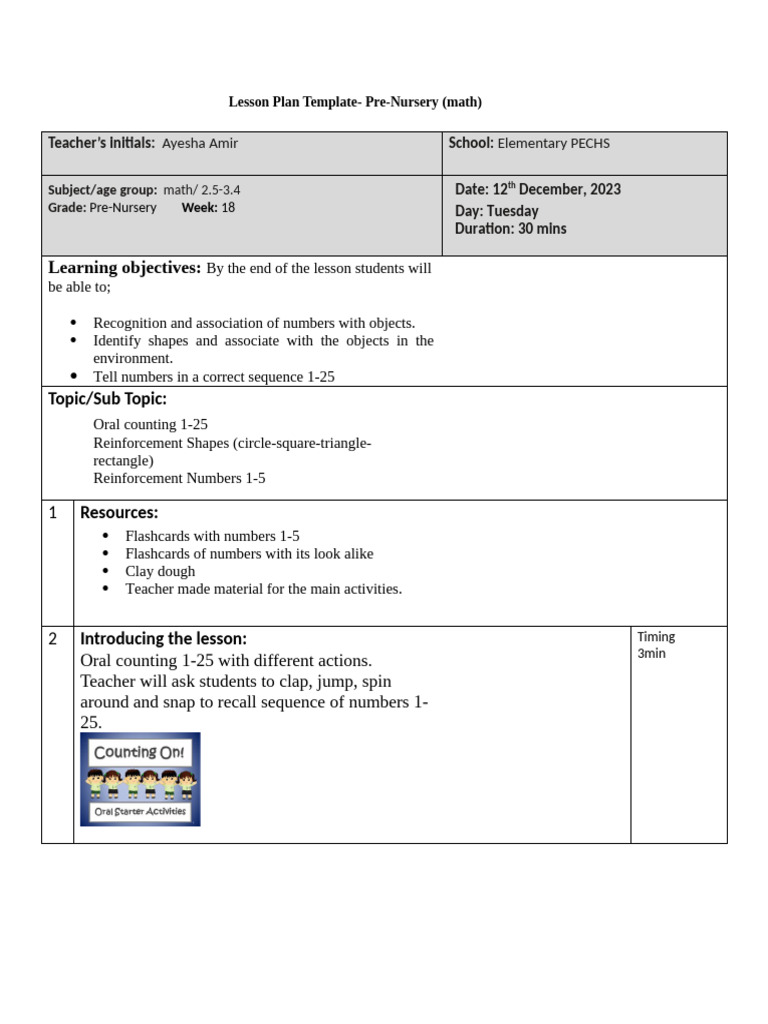 Math Planner Week 18 For Reference | PDF